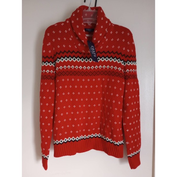 Chaps | Sweaters | Chaps Fair Isle Red Sweater Nwt L | Poshmark